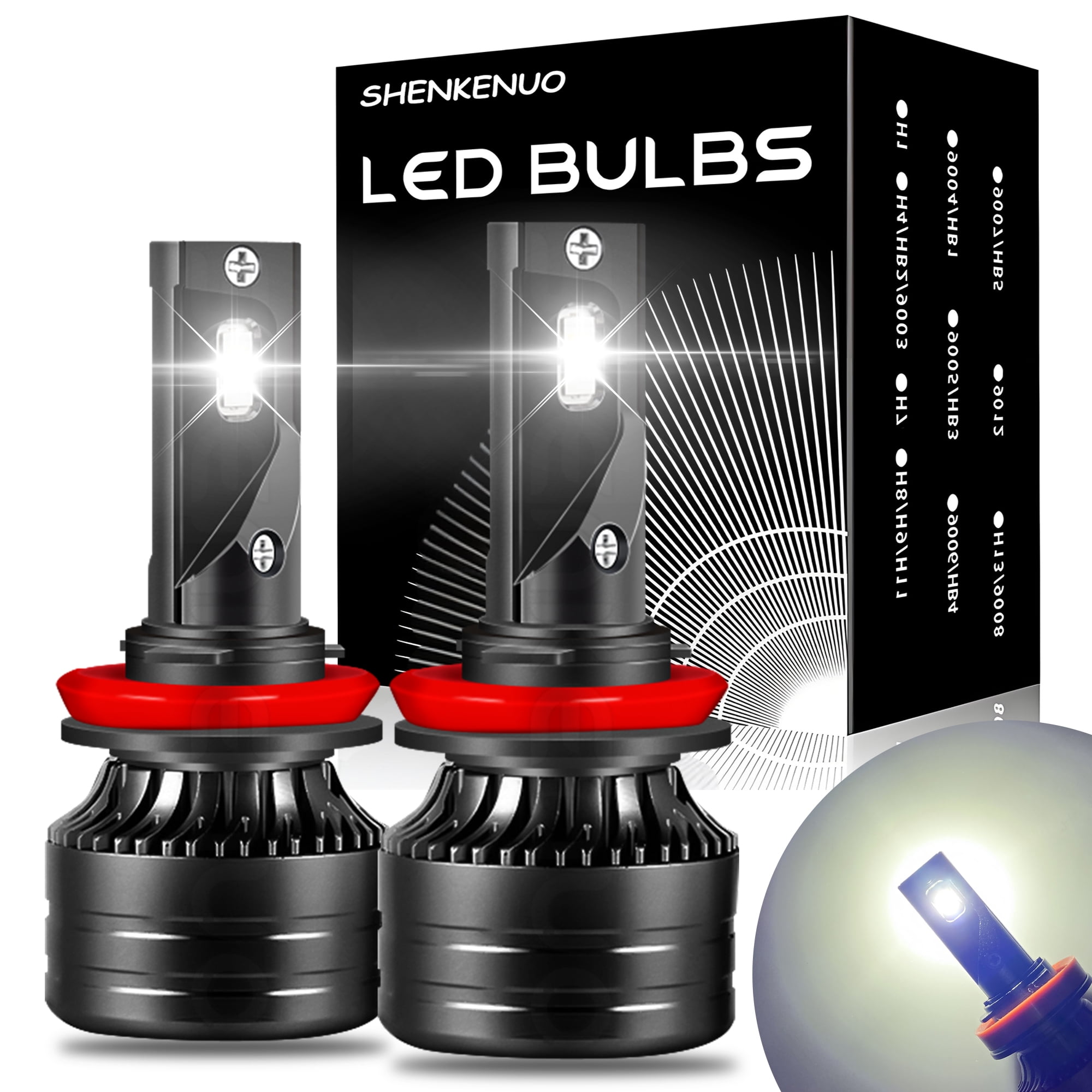 H11/H8/H9 LED Headlight Bulbs - 200W 30000 Lumens Huge Bright LED ...