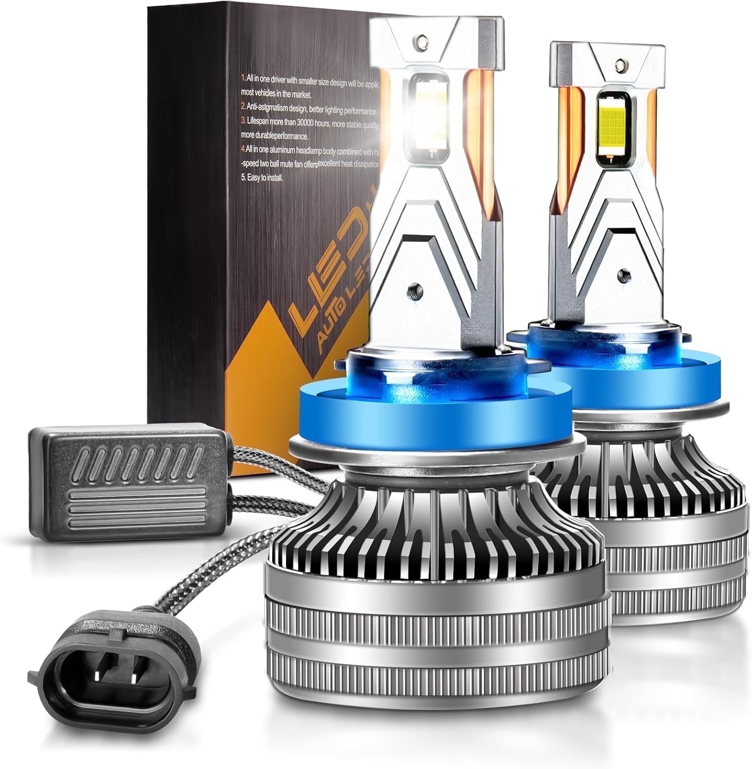 LED Fog Lights, 22000LM Super Bright Headlight Bulbs, 6500K Cool White ...