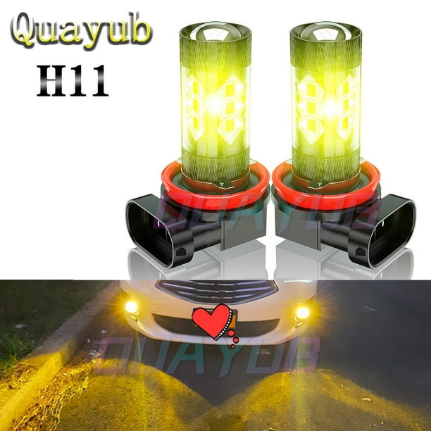 H11 H8 LED Bulbs 3000K Golden Yellow Super Bright Fog Light DRL Light High Power - Walmart ...