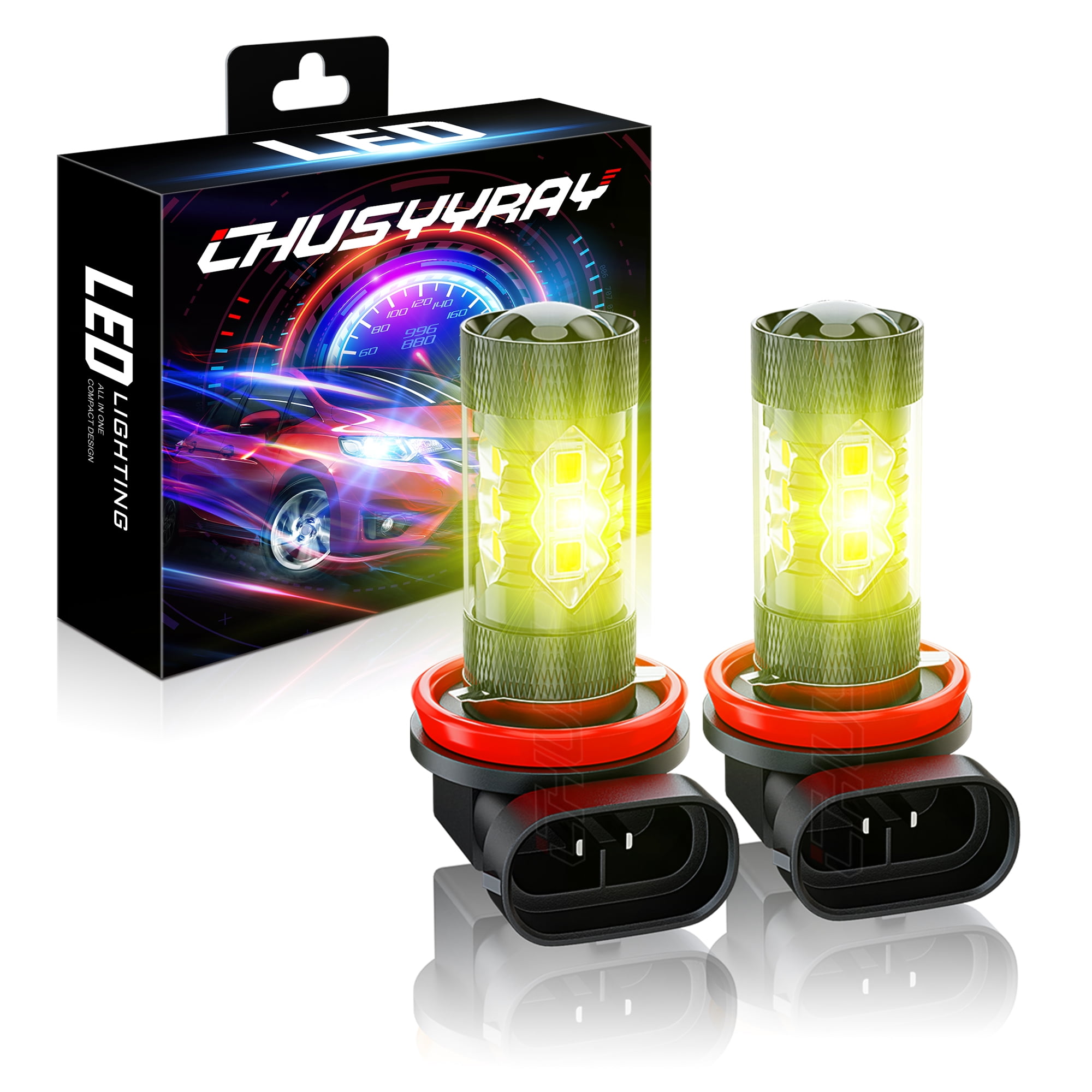 H11&H8 LED Bulbs 4500K Golden Yellow Super Bright Fog Light DRL Light ...