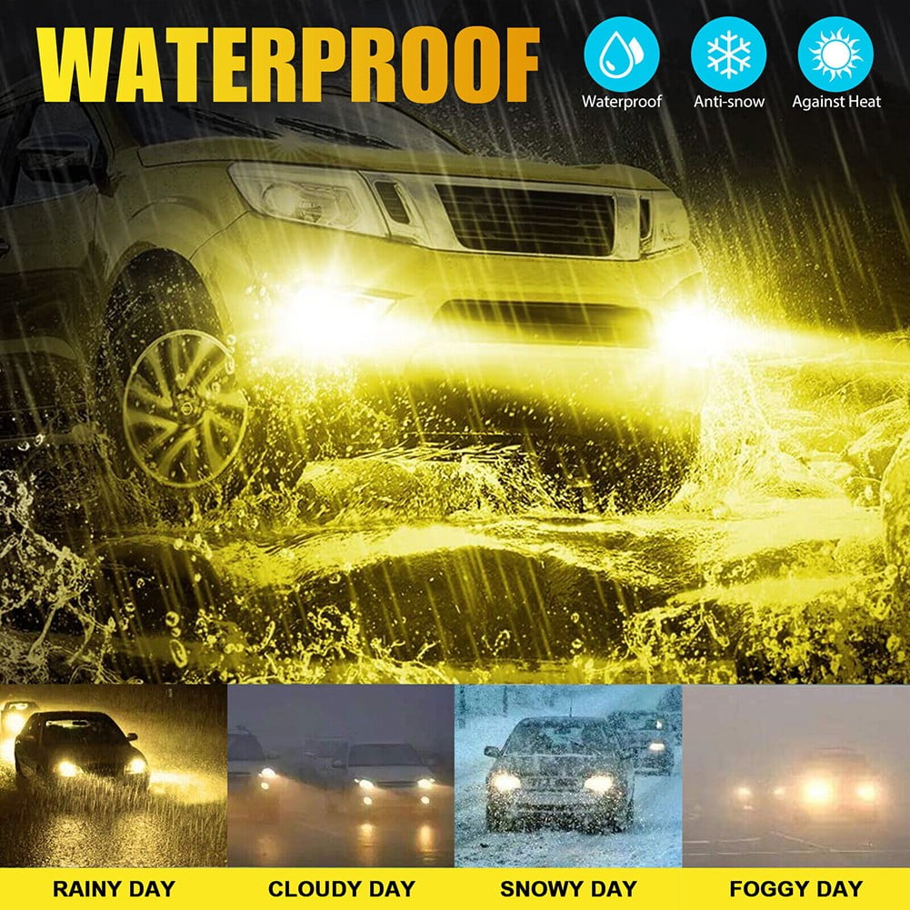 H11 H8 Led Bulbs 3000K Golden Yellow Super Bright Fog Light Drl Light ...