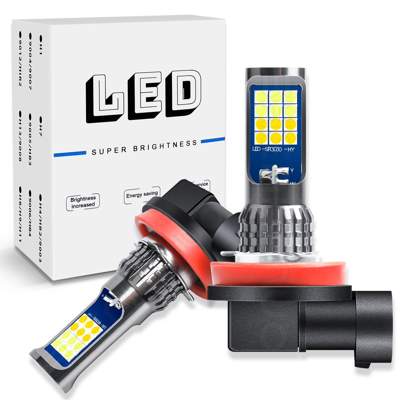 H11 H8 White/Golden Yellow LED Fog Bulb Dual Colour Switching Strobe ...