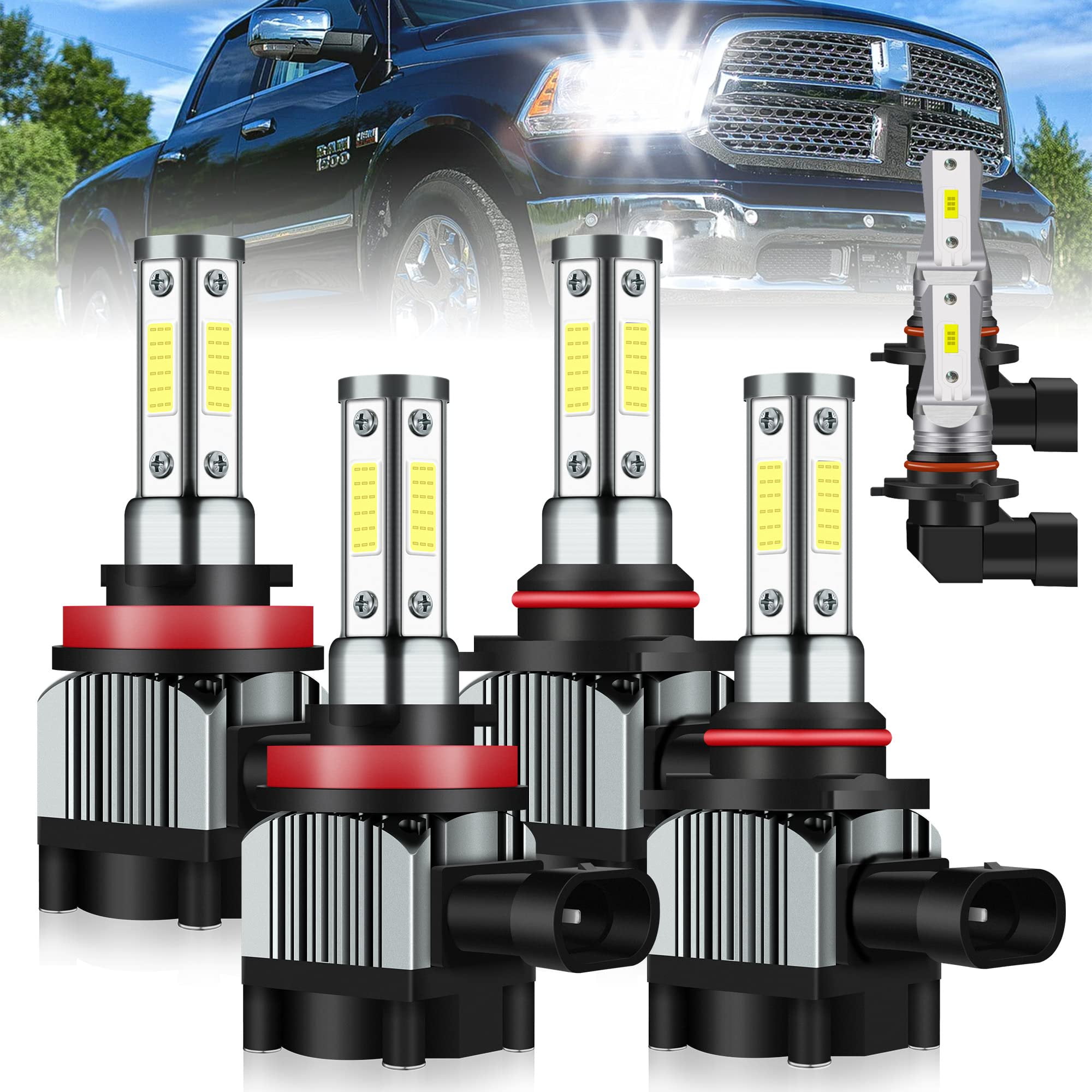 H11/H9/H8 9005/HB3 LED Headlight Bulbs+9145 LED Fog Light Bulbs, 45000 ...