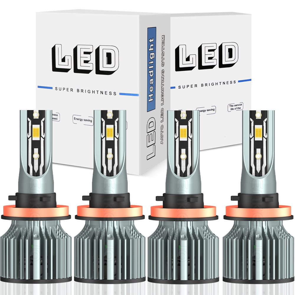 H11 High/Low Beam For Ford Fusion 2018-2020 LED Headlight Bulbs 4pcs ...