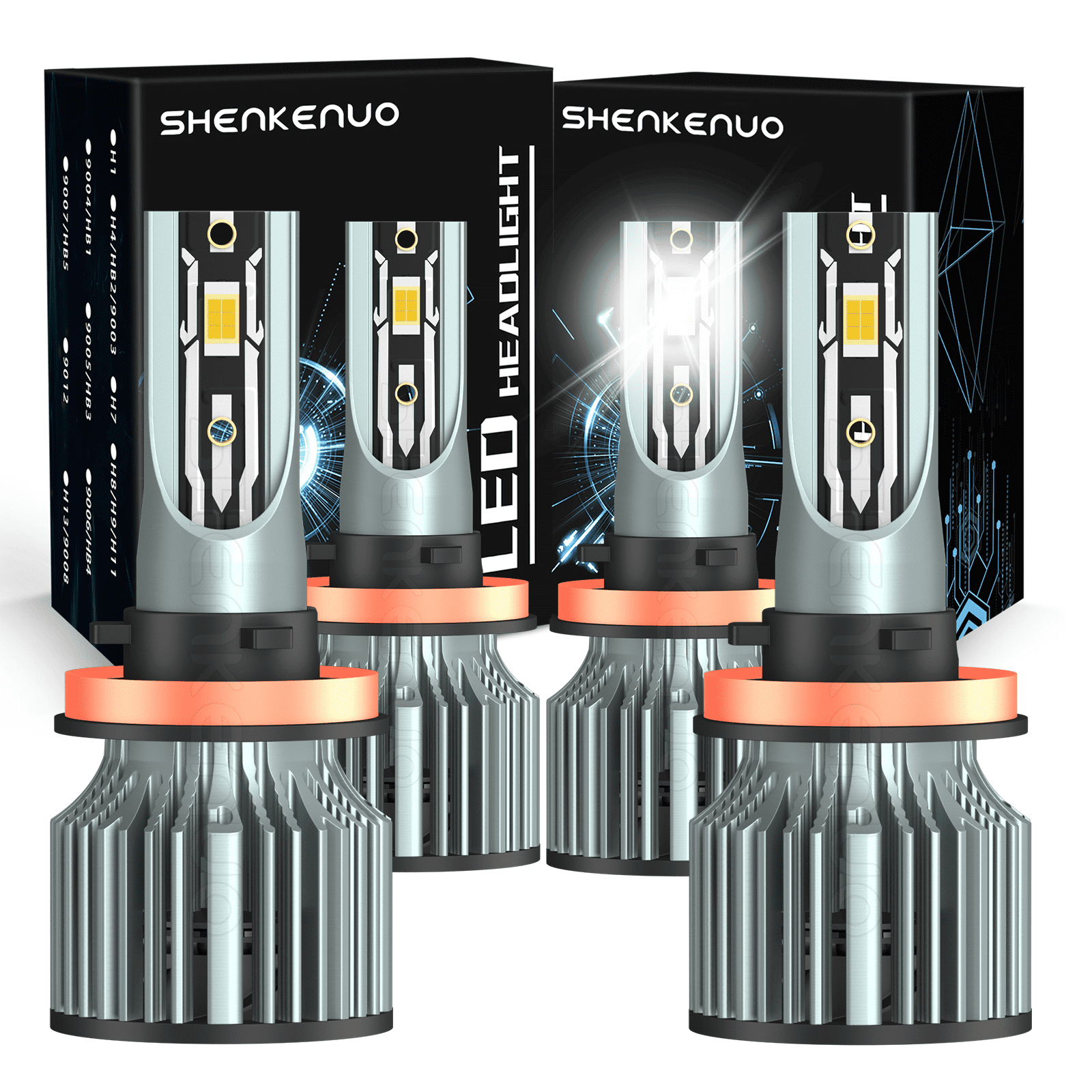 H11 High/Low Beam For Ford Fusion 2018-2020 LED Headlight Bulbs 4pcs ...