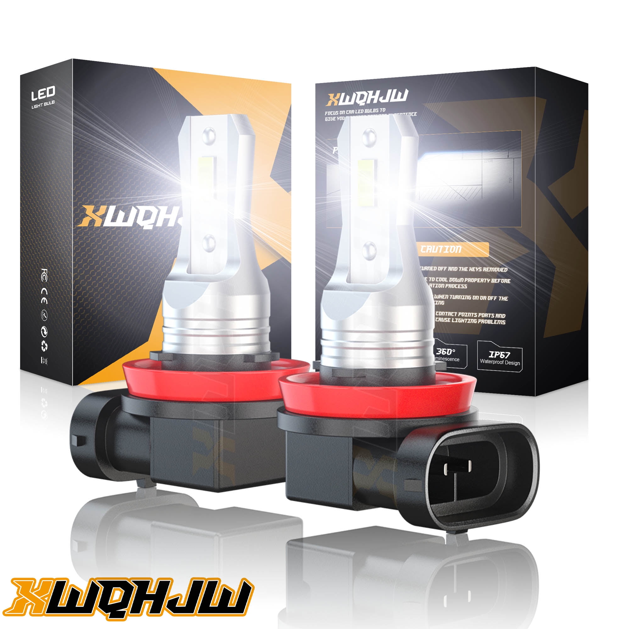 H11 LED Headlight Bulbs, H8 H9 H11 Headlight Bulb,55W 12000lm Per Set, 6000K Cool White,500% ...