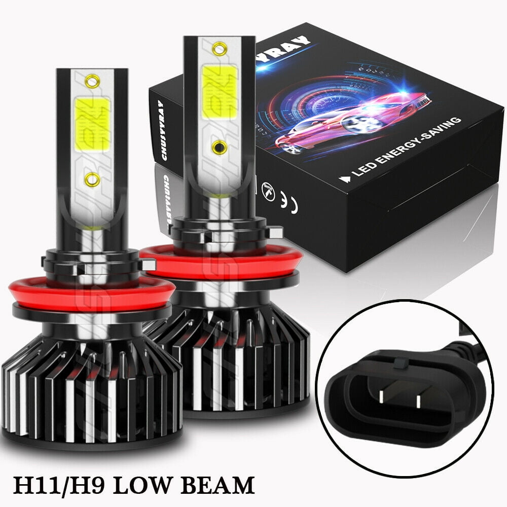 H11 LED Headlight Bulbs Kit 6000K White H11/H8/H9 Low Beam For Ford ...
