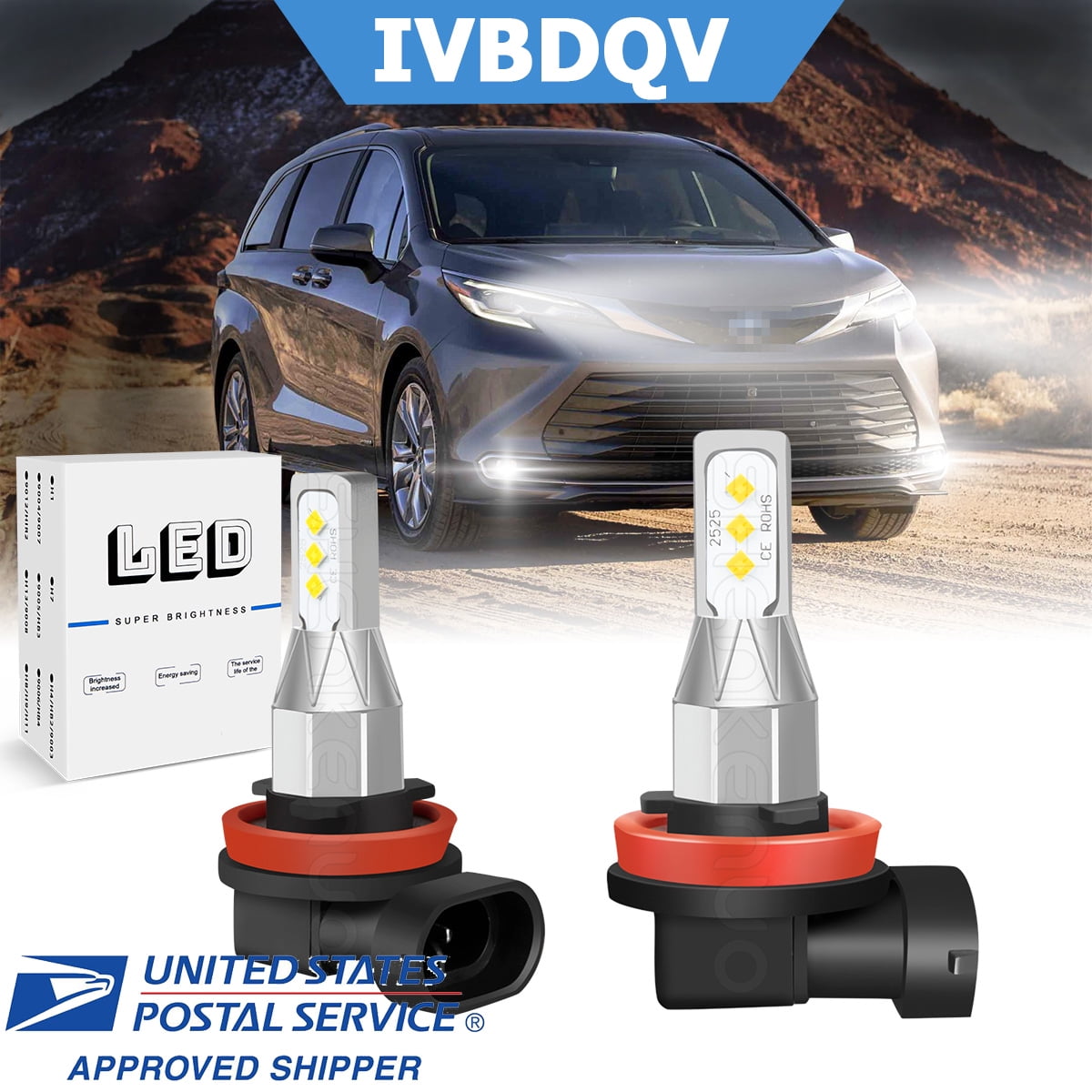 IVBDQV H11 LED Headlight Bulbs Low or Fog Beam for Toyota Highlander ...