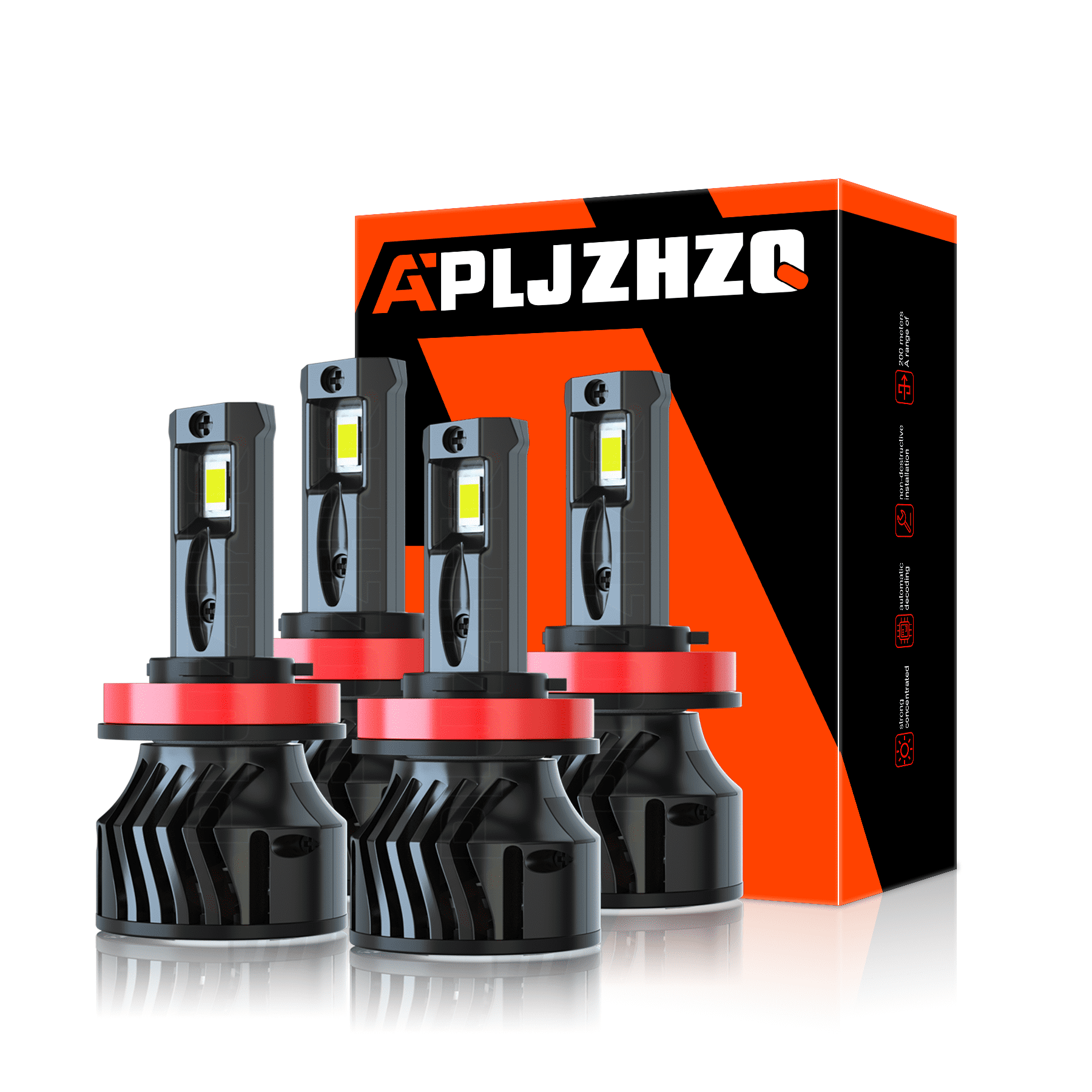 H11 LED Headlight High/Low beam Bulbs Combo Kit Plug and Play Pack of 4 - Walmart.com