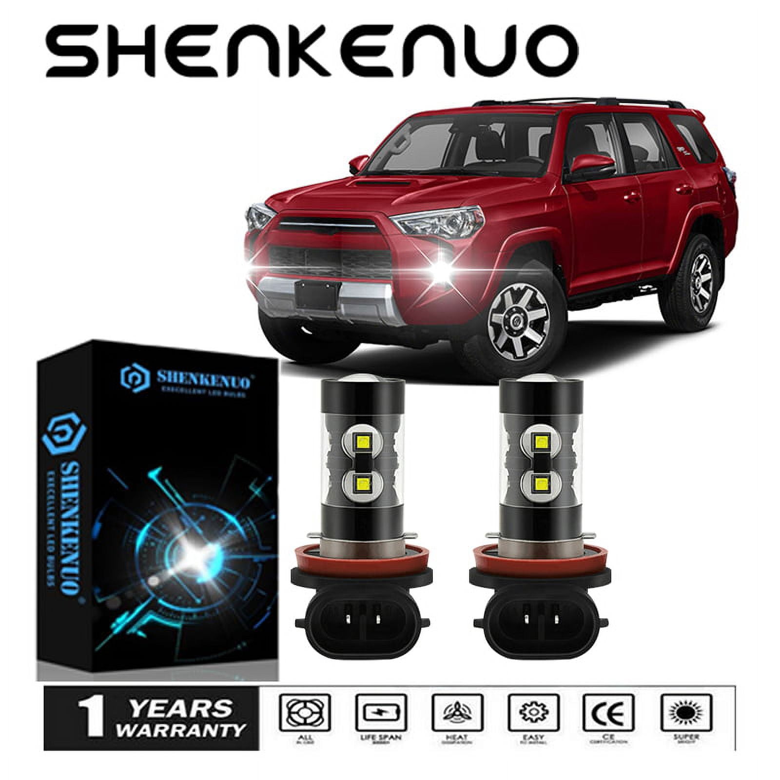 H11 LED High Power White Upgraded Fog Light Bulbs For Toyota 4Runner ...