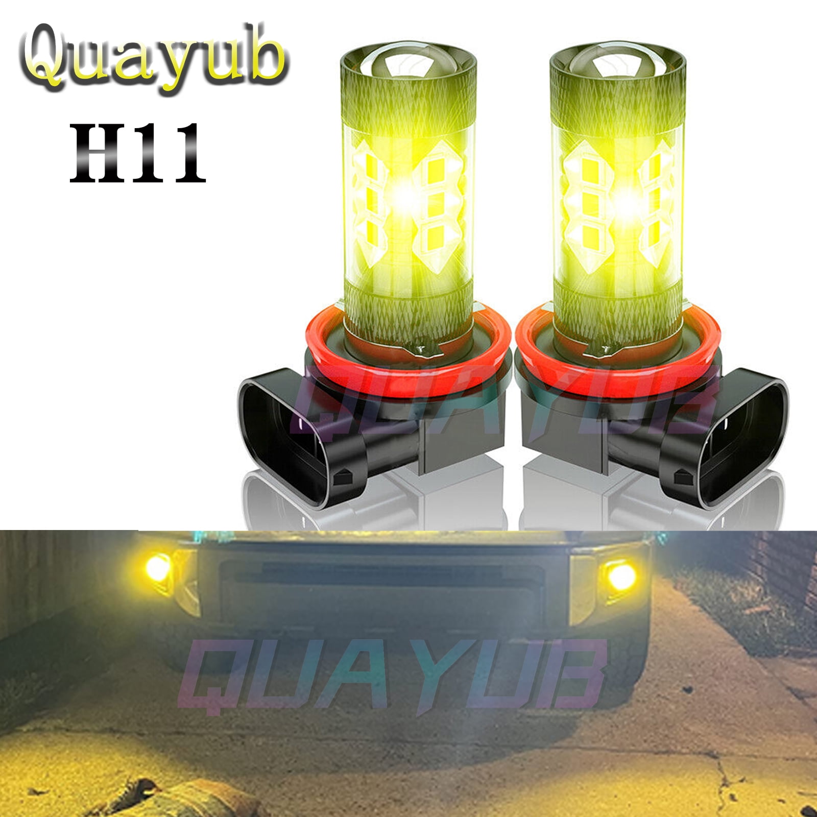 H11 Yellow Fog Light LED Bulbs For Toyota Tacoma 2016-2020 Tundra RAV4 ...