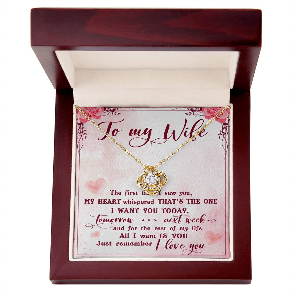 H1106 Family necklace Husband to wife All I want is You - Love Knot ...