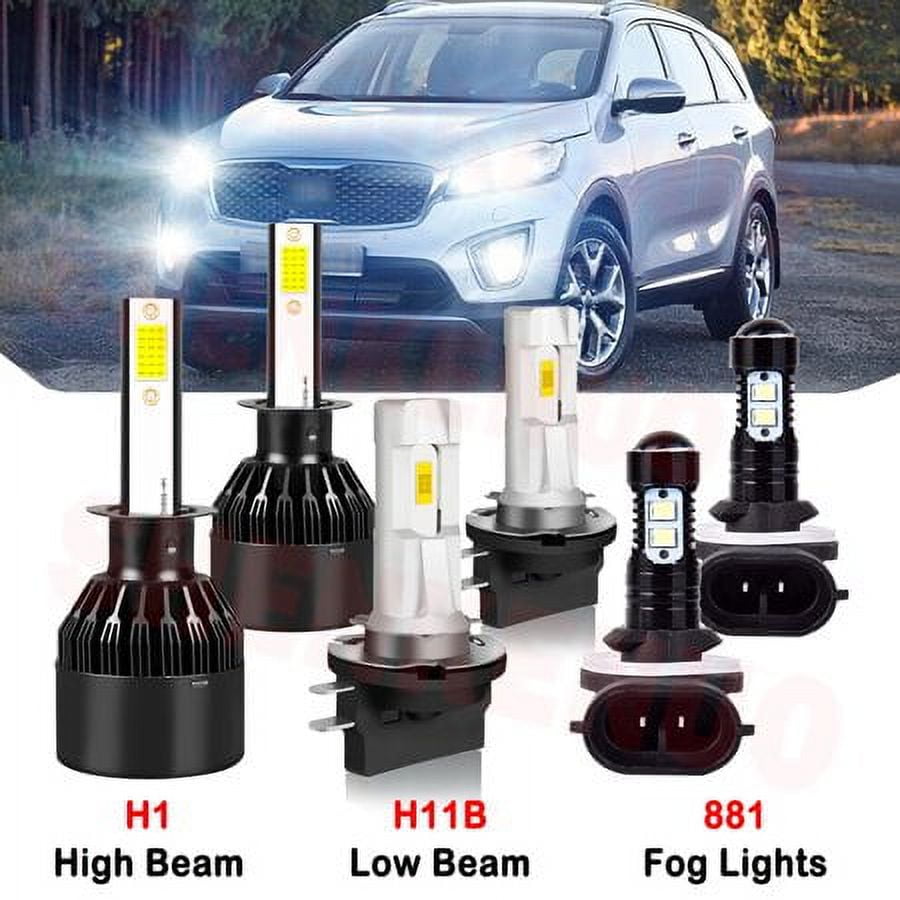 H1 H11B High&Low Beam LED Headlights & 881 Fog Lights 6pcs for Kia ...