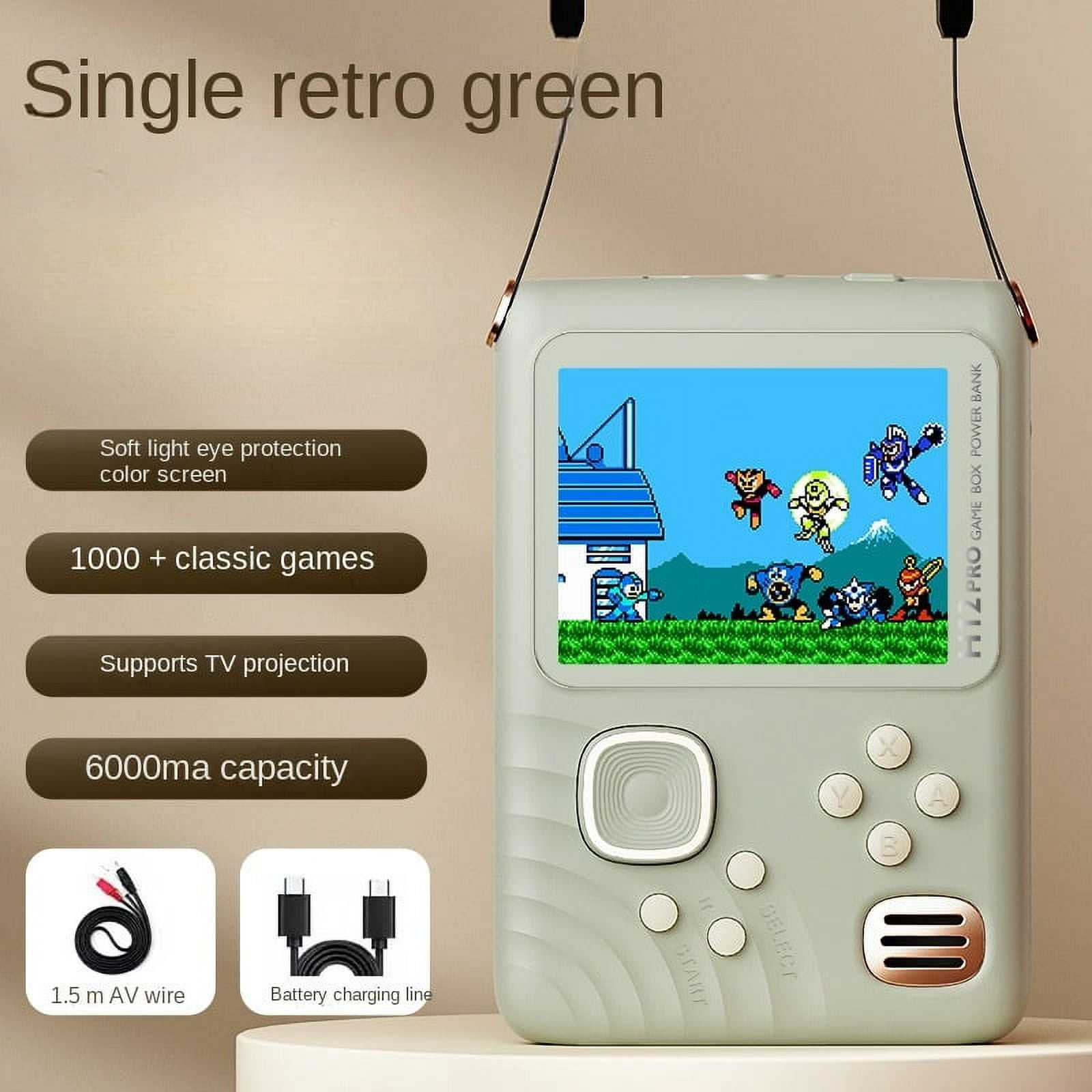 H12Pro Power Bank Game Console 1000 In 1 6000 Mah 3.5 Inch Double Apple ...