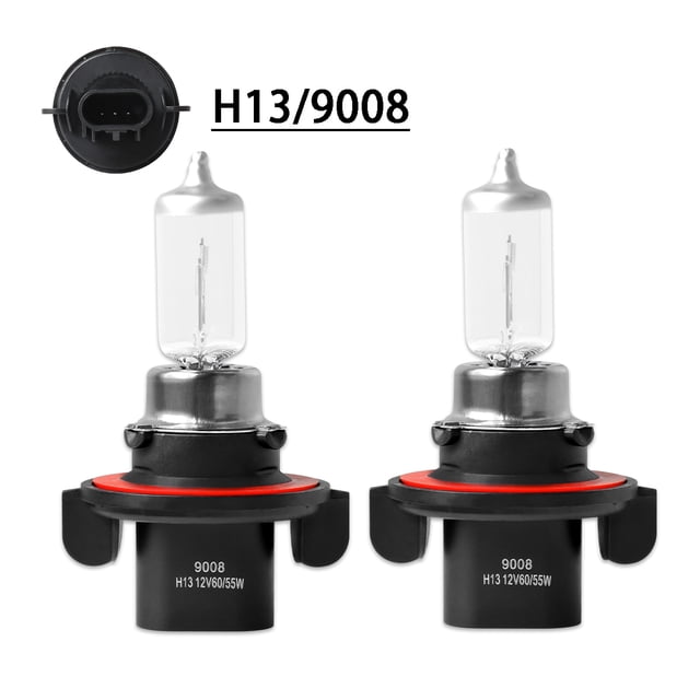 H13 9008 Halogen Headlight Bulbs Kit High/Low Beam Warm White 3400K ...