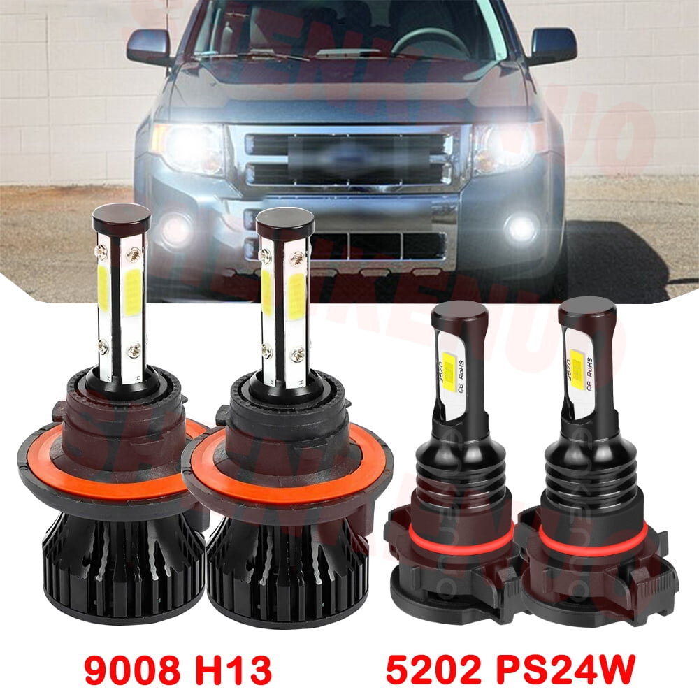 H13 9008 High&Low Beam for Ford Escape 2008 2009 2010 2011 2012 LED ...