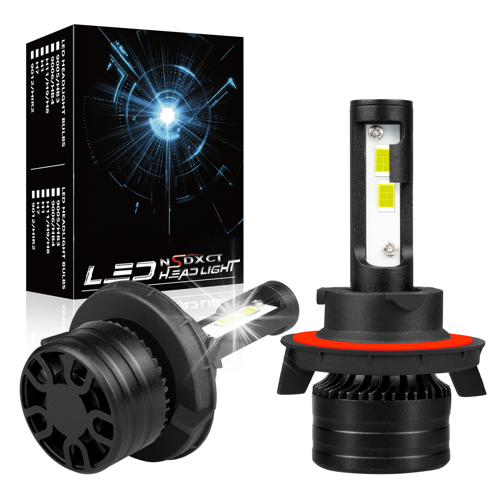 H13/9008 LED Bulbs 8000LM 300% Brightness 6000K Cool White All-in-One ...