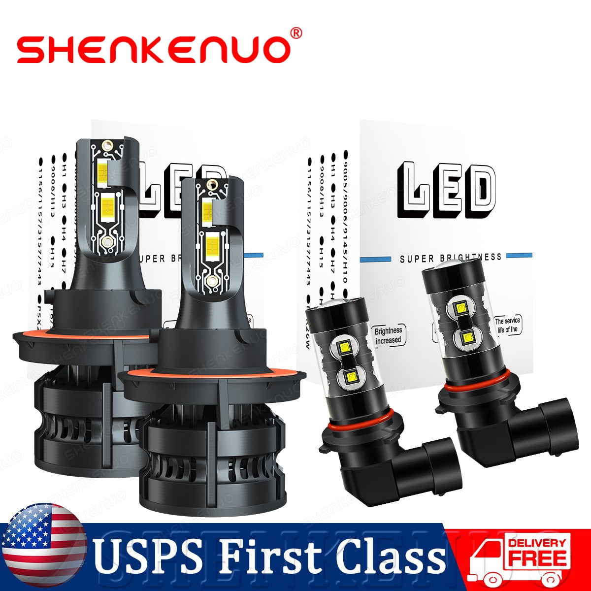 H13 9008 LED Headlight 9145 9140 Fog Light Combo for 2004-2014 Ford F ...