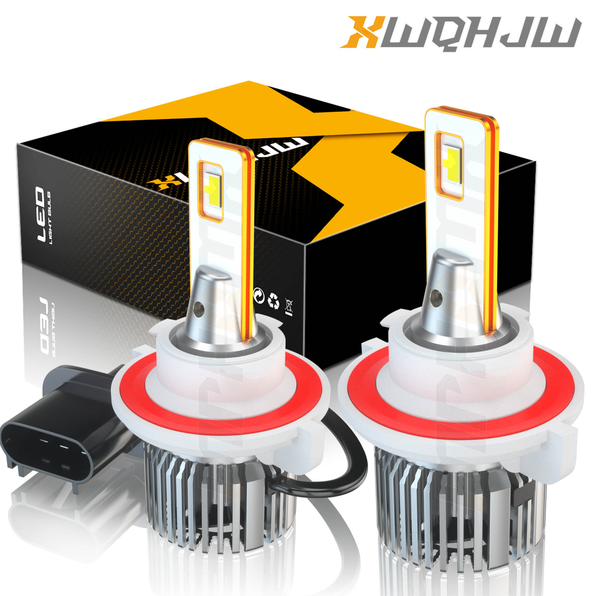 H13 9008 LED Headlight Bulbs, 35W 12000LM, 500% Brightness, 6000K Cool ...