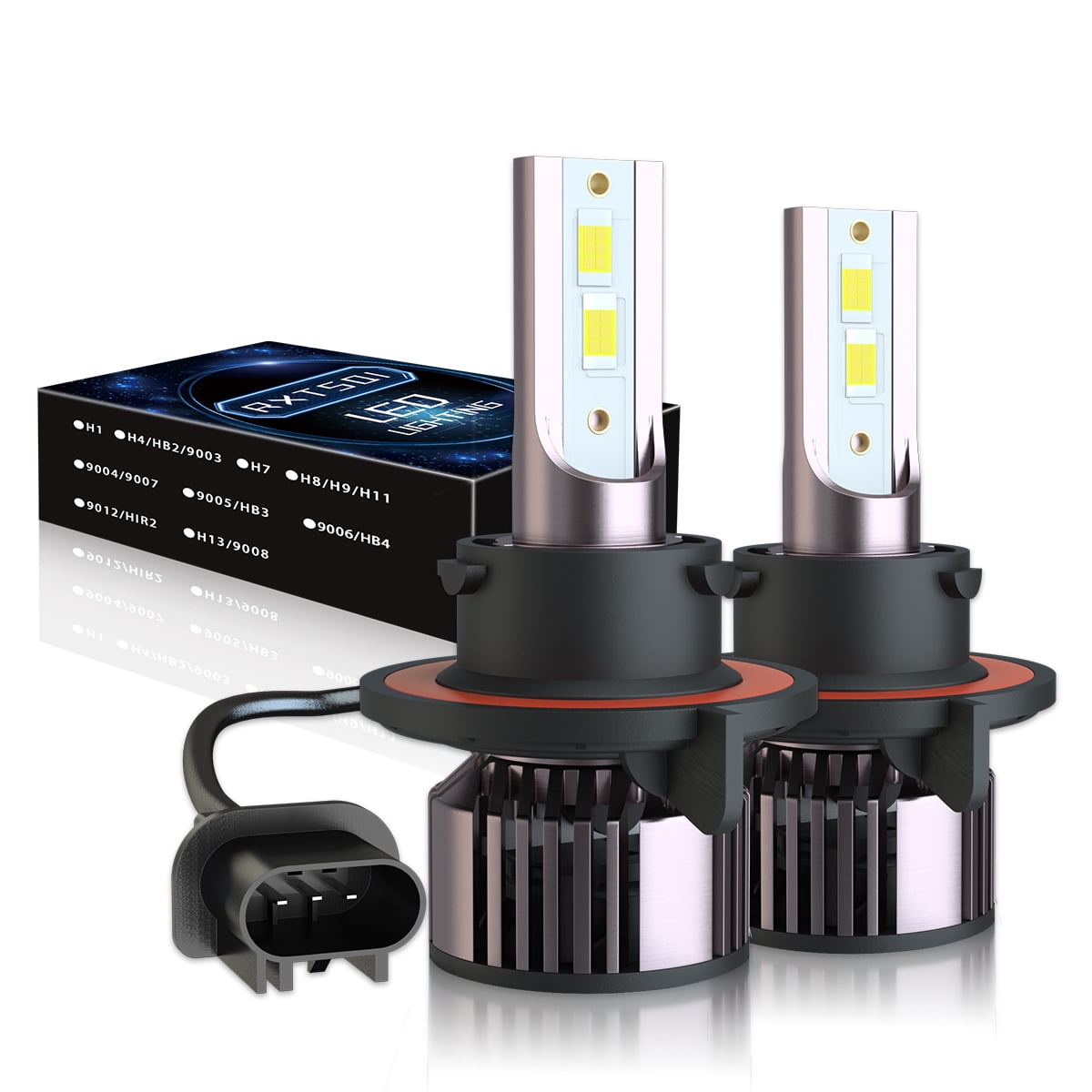 H13/9008 LED Headlight Bulbs, 6000K 11000 Lumens Plug and Play LED ...