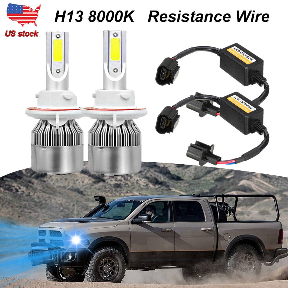 H13 Blue LED Error Free Headlight Bulbs Kit for Dodge Ram 1500 2500 ...