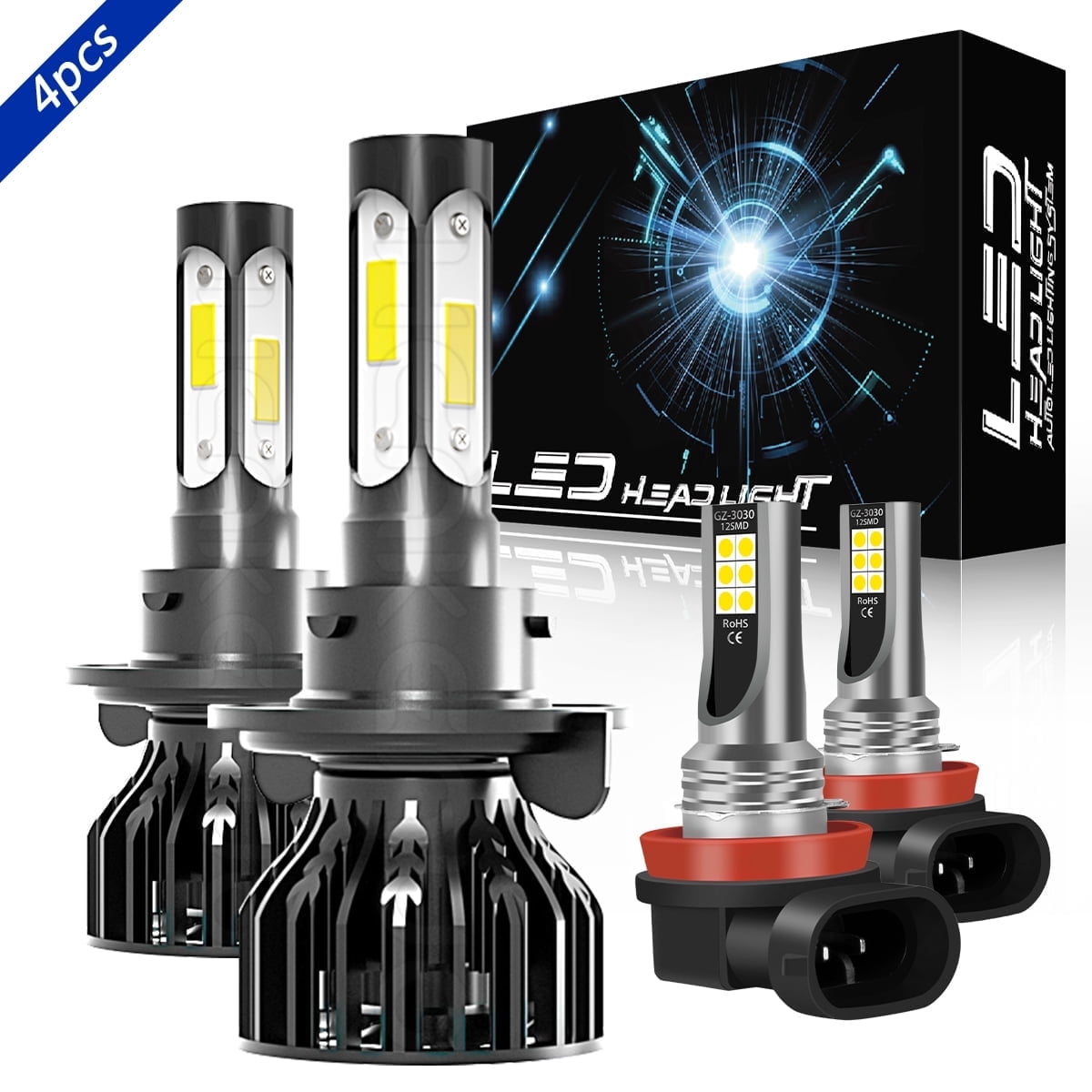 H13 High&Low Beam+H11 Fog Light for Ford Flex 2009-2018 LED Headlight ...