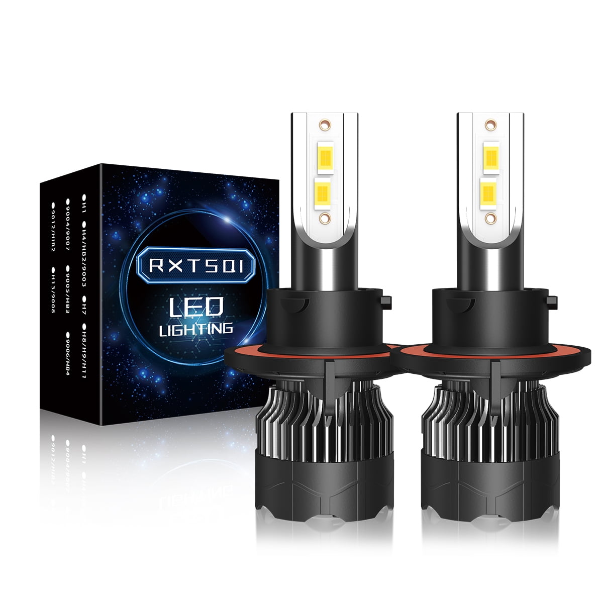 H13 LED Headlight Bulbs, 100W 16000 Lumens Super Bright 9008 Headlights Bulb Conversion Kit ...