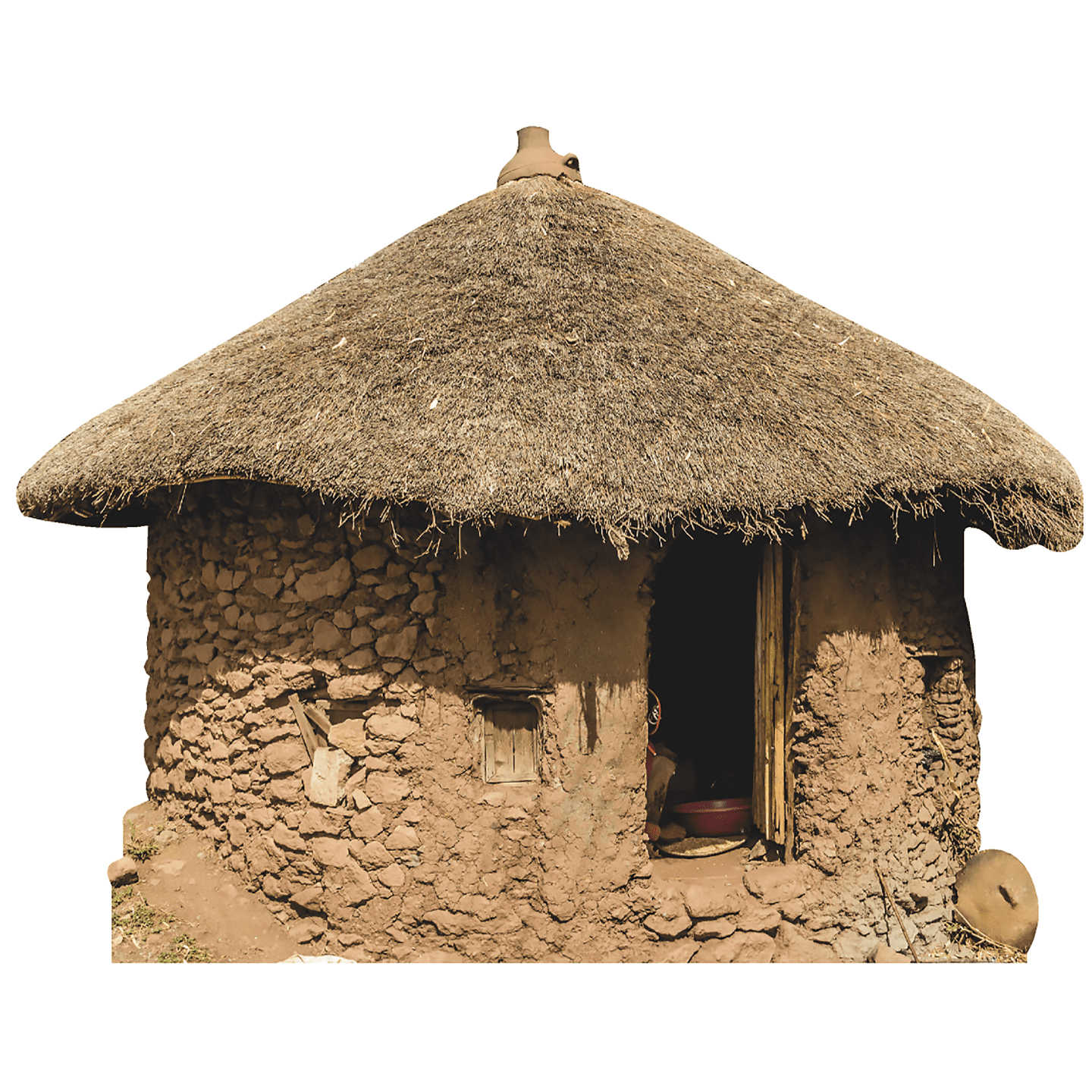 H13552 Ethiopia African Stone Round Hut Godjo Rondavel Shelter Cardboard Cutout Standee Standup ...