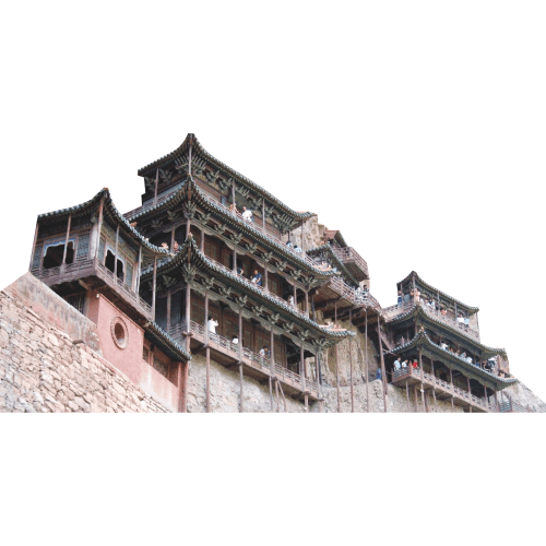 H13699 Xuangongsi Hanging Temple Shanxi China Cliff Mountain Cardboard ...