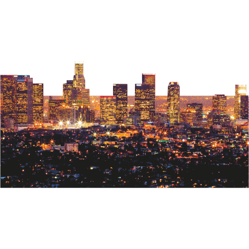 H13712 Los Angeles LA City Skyline Night Cardboard Cutout Standee ...