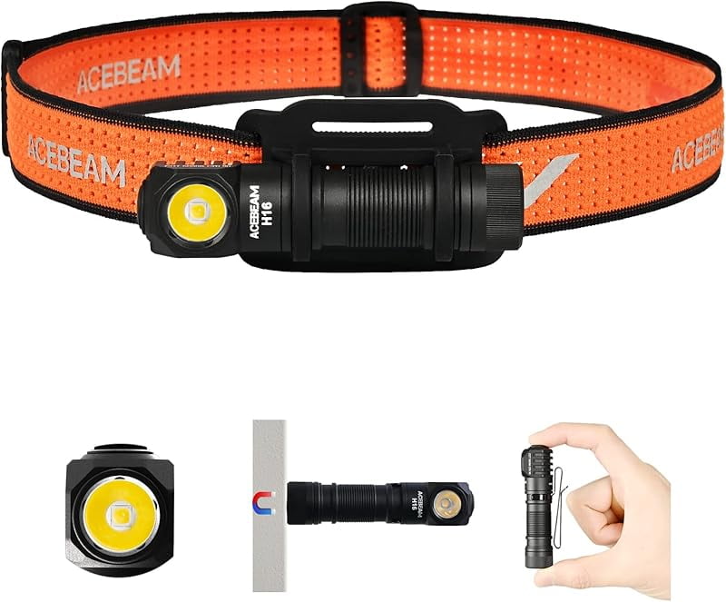 H16 650 High Lumens Rechargeable Led Headlamp Flashlight, EDC AA Right ...
