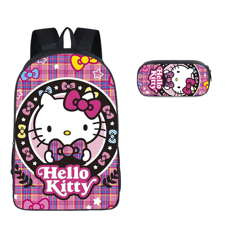 H17.3"in Cartoon Hello Kitty Print backpack 3pcs set(Backpack+Lunch ...