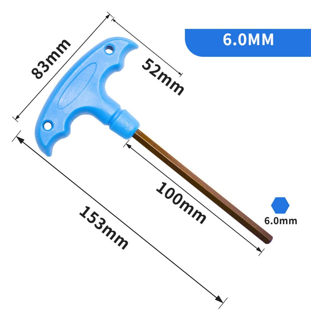 H2-H10 T Type Hex Wrench Tool Long Handle for Furniture Assembly Maintenances,H6 - Walmart.com