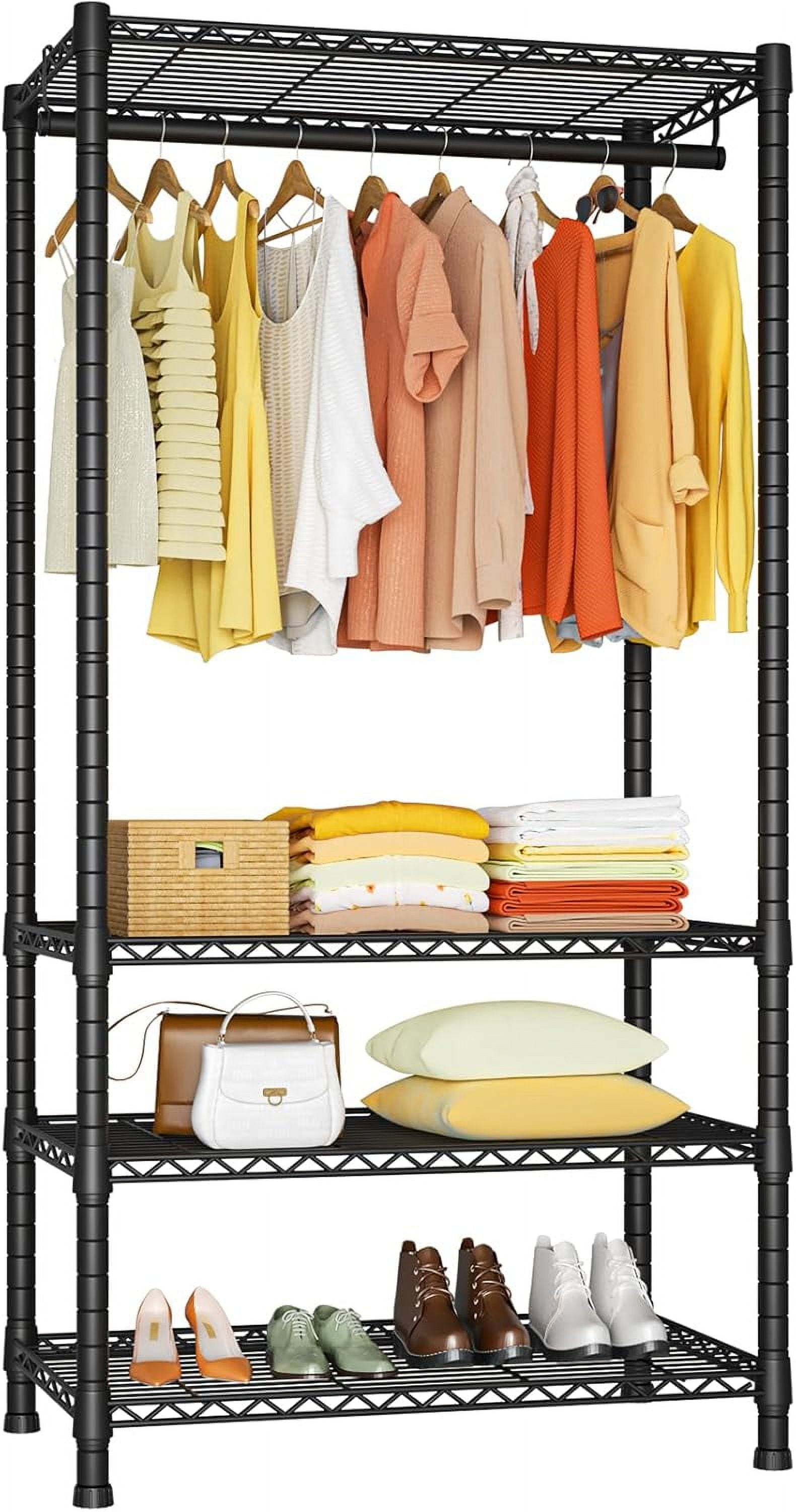 H2 Heavy Duty Clothes Rack, Freestanding 4 Tiers Garment Rack for ...