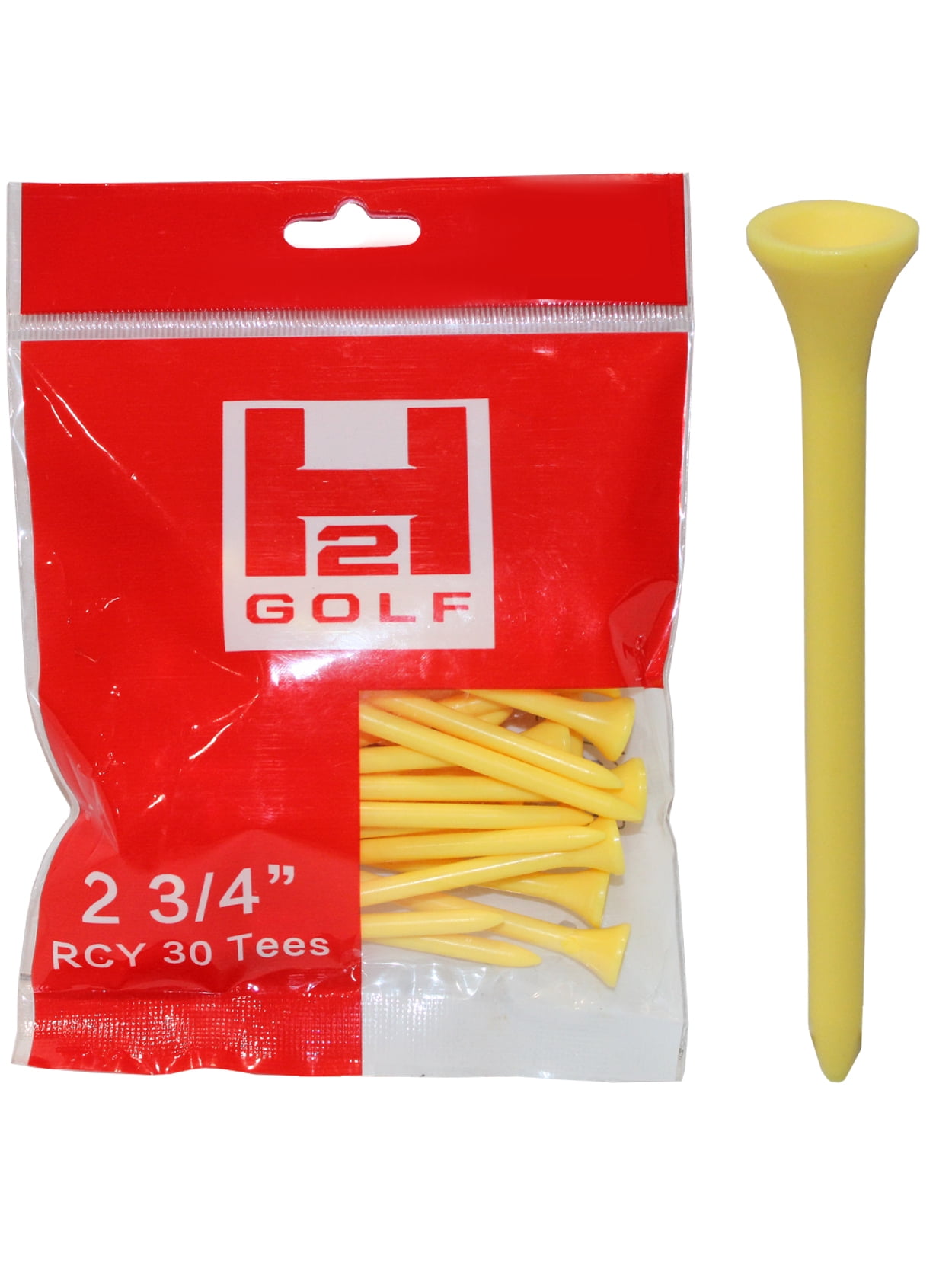 H2 Recycled Plastic 2 3/4" Golf Tees (30pc), Yellow - Unisex - Walmart.com