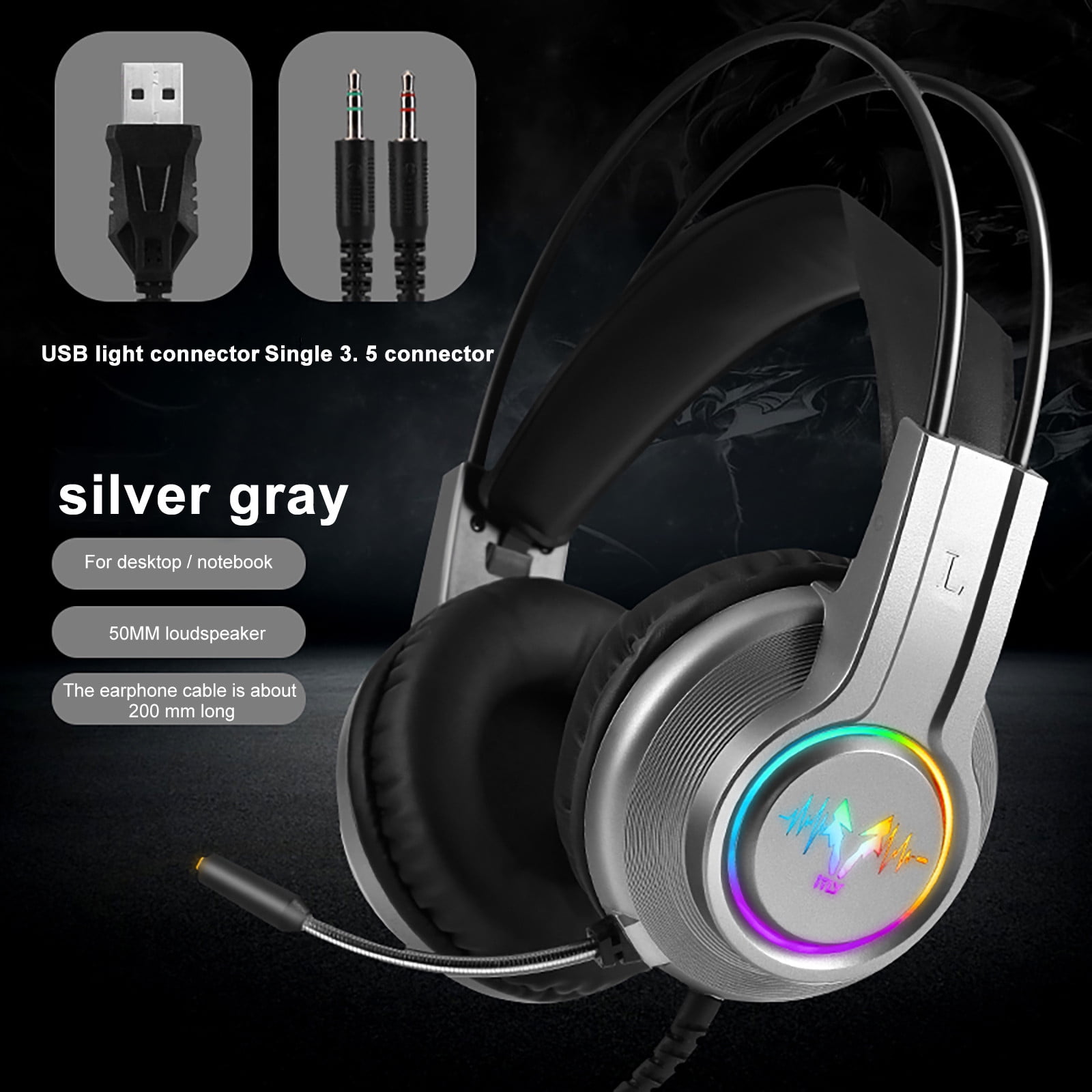 H200 Gaming Headset Double 3.5mm Over-Ear Stereo Gaming Headphone ...
