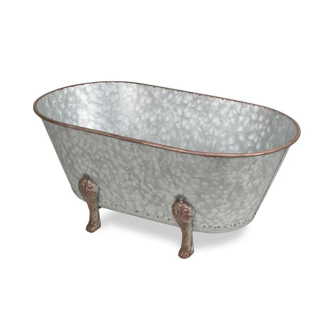 H2H Galvanized Metal Bathtub, Small, 29.1in x 13.8in, Galvanized, Metal ...