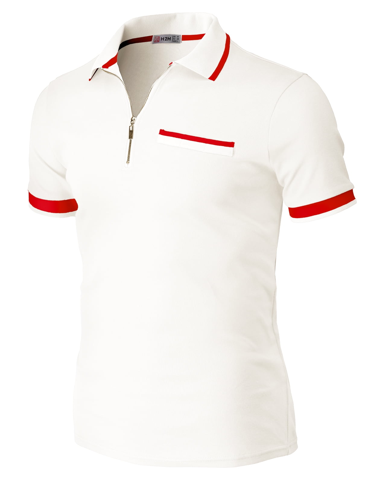 H2H Mens Casual Slim Fit Short Sleeve Collar Polo Shirts (CMTTS261 ...
