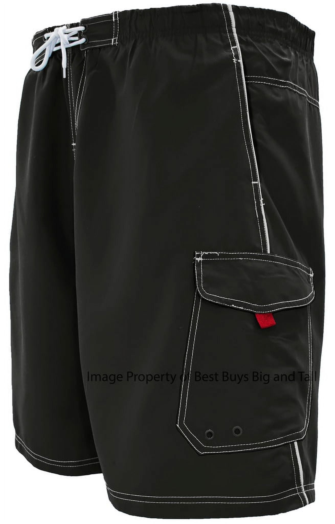 H2O Sport Tech Big & Tall Men’s Cargo Swim Trunks with Side Piping 2XL ...
