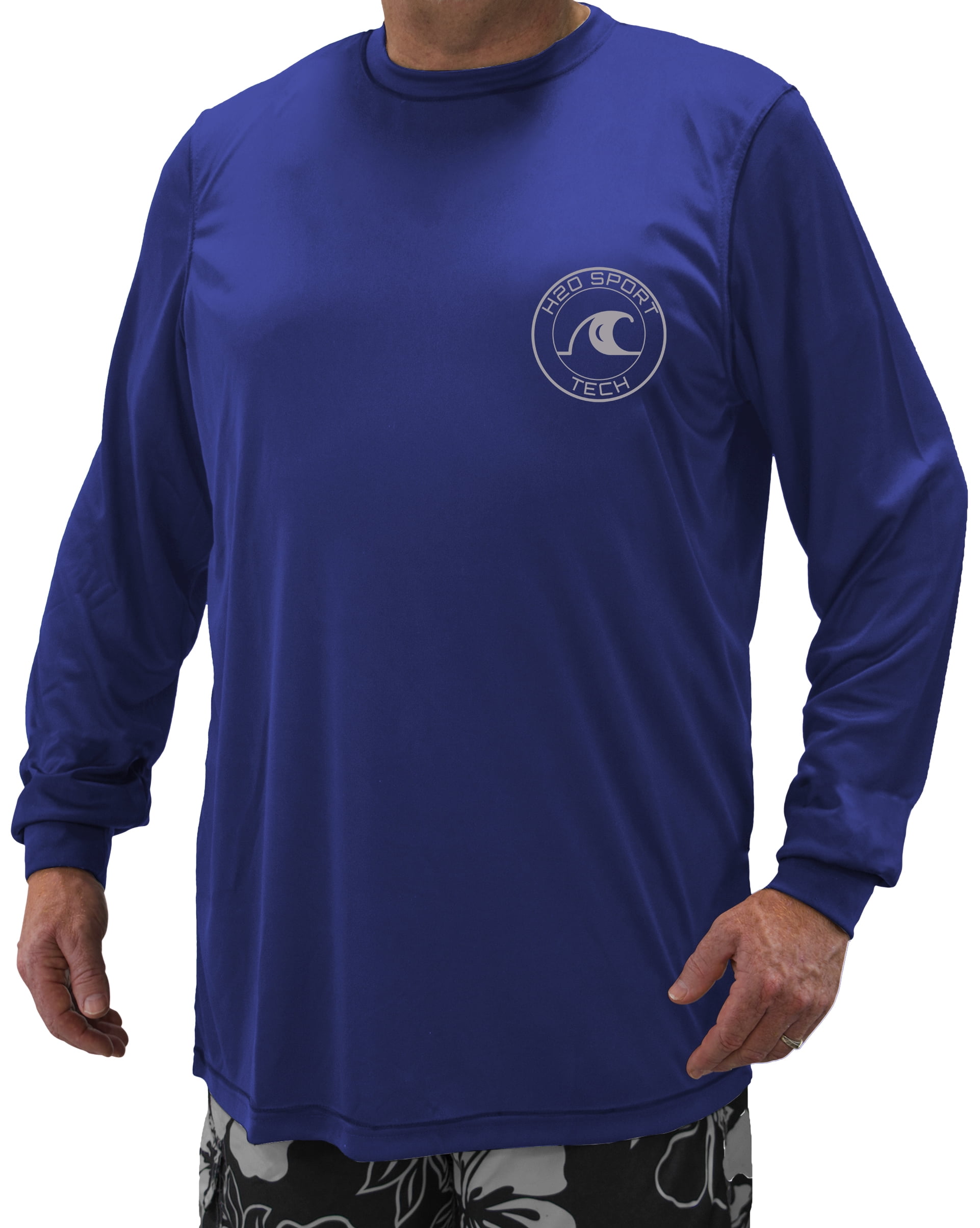 H2O Sport Tech Big & Tall Men’s Long Sleeve Swim Shirt 2XL to 5XLT ...