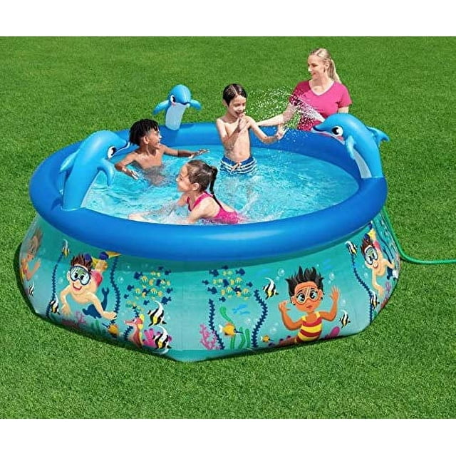 H2OGO! Inflatable Outdoor Kids Splash Pool with Underwater Oasis ...