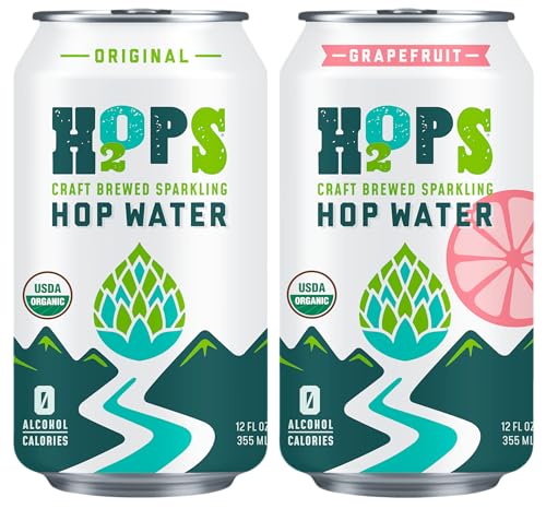 H2OPS Sparkling Hop Water - Variety Pack (12 Pack) - Zero Calorie, NA ...
