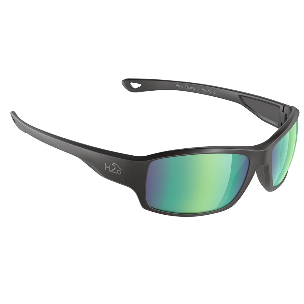 H2Optix Beachwalker Sunglasses Matt Black, Brown Green Flash Mirror L ...