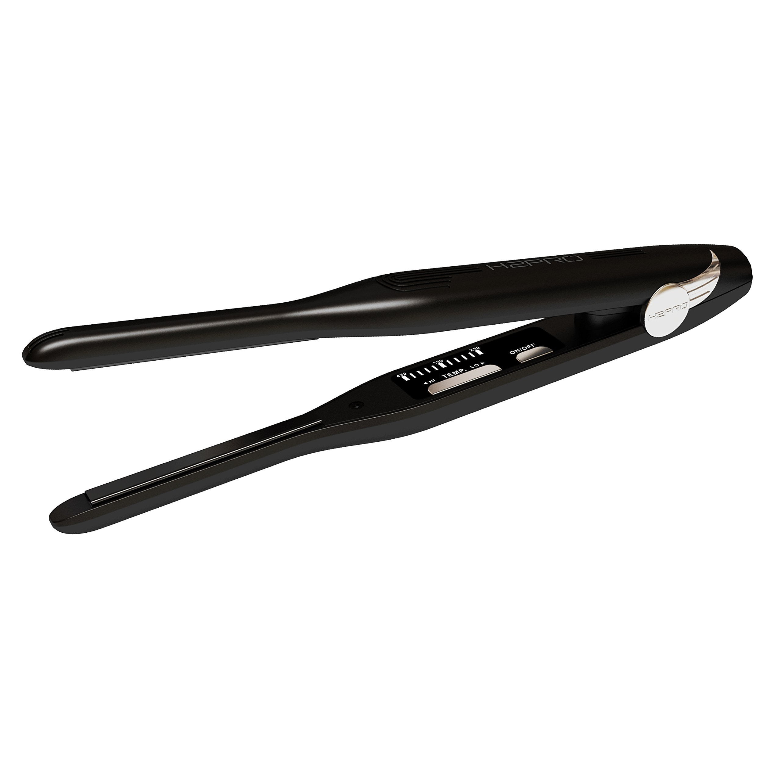 H2PRO Black Diamond 3/10" Tourmaline Ceramic Hair Straightener ...