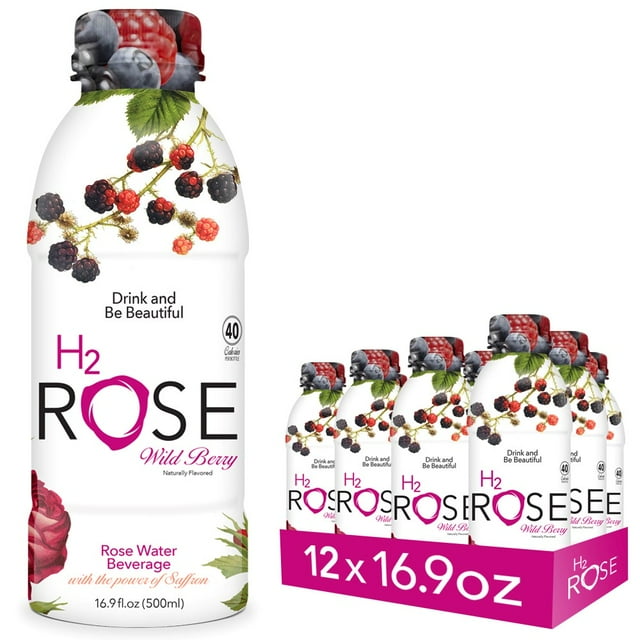 H2Rose - Rose Water Beverage Wild Berry - 16.9 oz. 12 Pack - Walmart.com