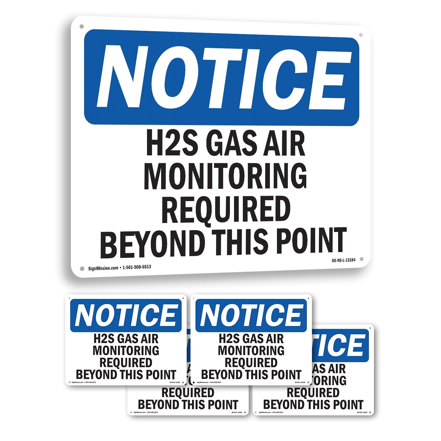 H2S Gas Air Monitoring Required Beyond This Point OSHA Notice Aluminum ...