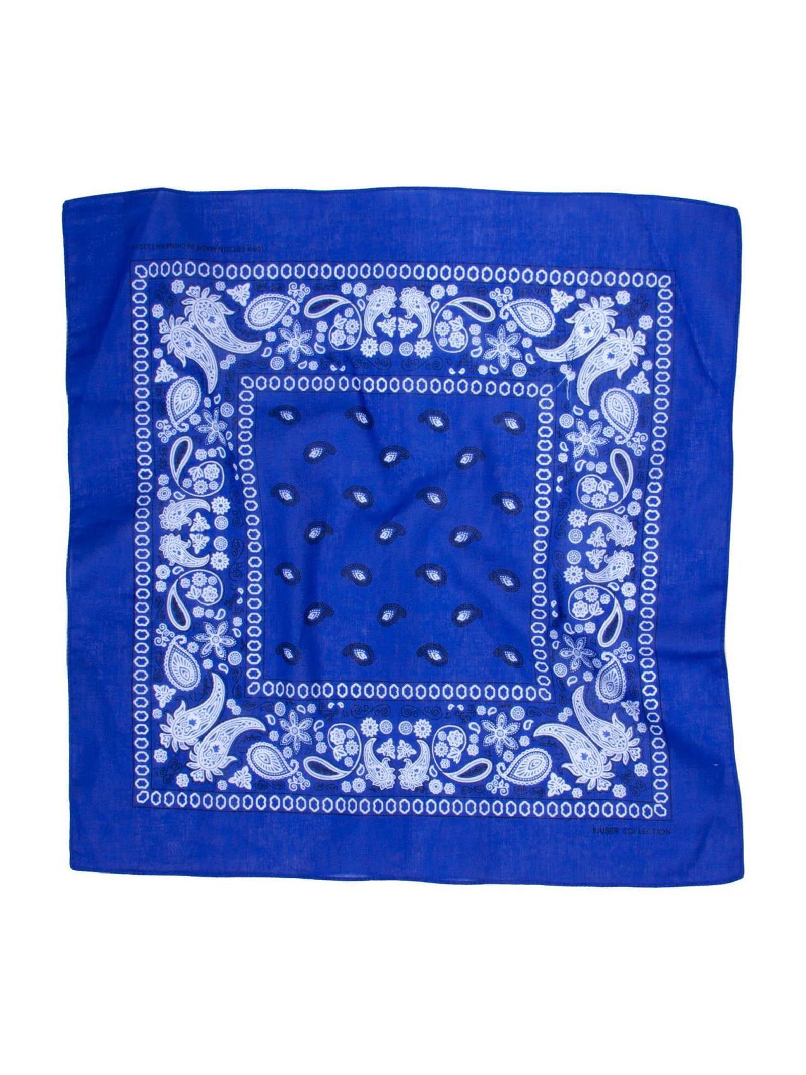 H2W Bandanas Paisley Polyester Bandana Royal Blue - Walmart.com