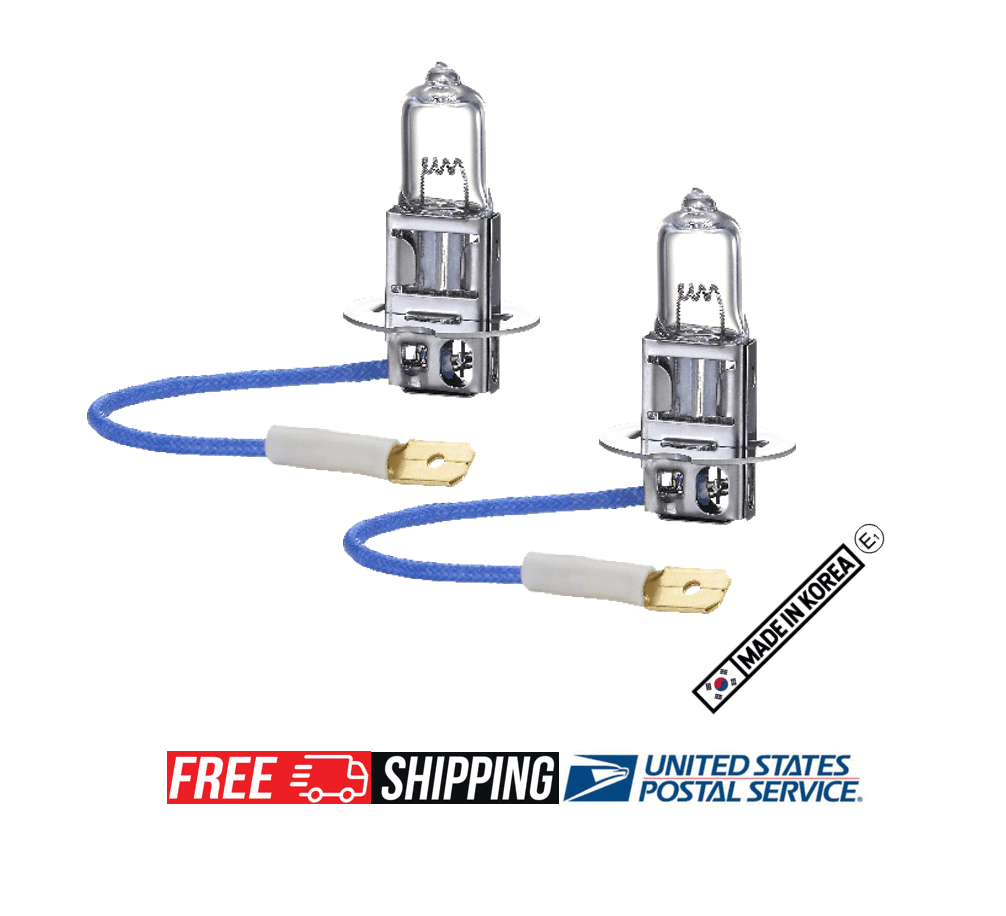 H3 Halogen 12V 55W Super Bright Upgrade Headlight Bulb – Pack of 2 ...