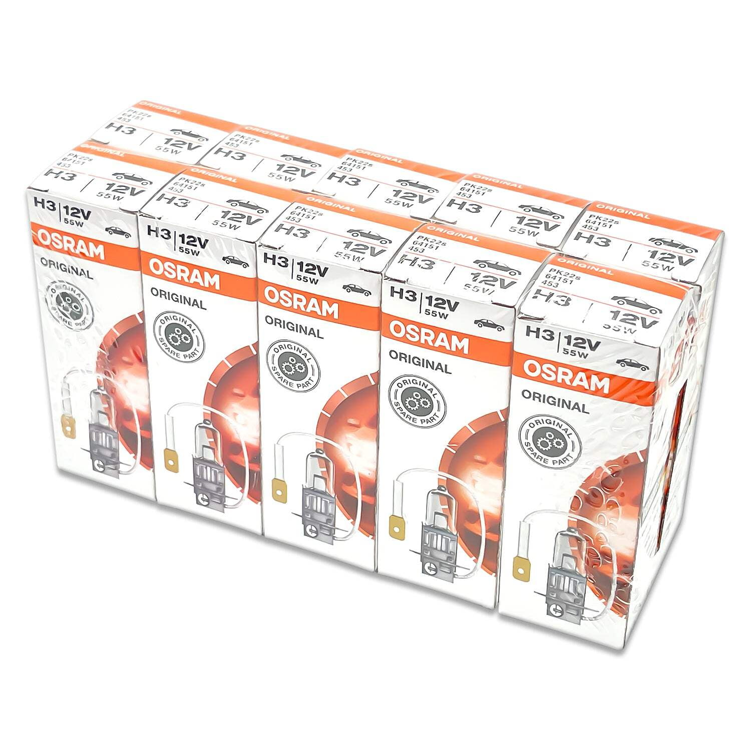 H3: Osram 64151 OEM Original Standard Halogen Bulbs | Pack of 10 ...