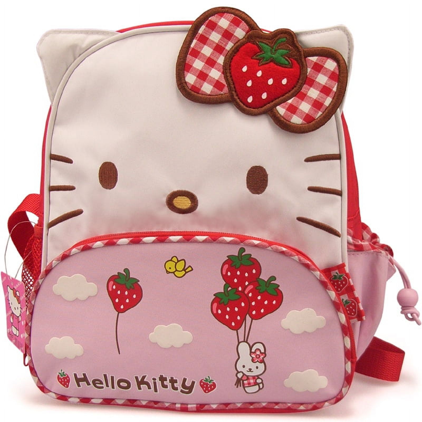 H31cm (12.2“in）Cute cartoon strawberry bow KT cat small backpack ...